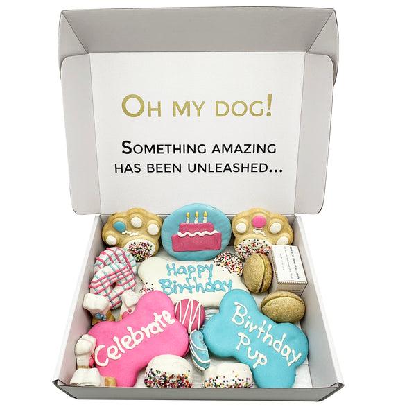 Happy Birthday Themed Dog Treats | Dog Macarons Gift Box
