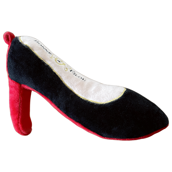 Red Heel Plush Dog Toy | Red Heel Squeaky Dog Shoe Toy